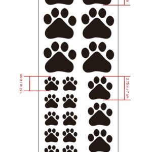 MLM Dog Paw Prints-Dog Pup Removable Vinyl Wall Sticker Decoration Décor for Children Nursery Room Home Décor Art Mural DIY