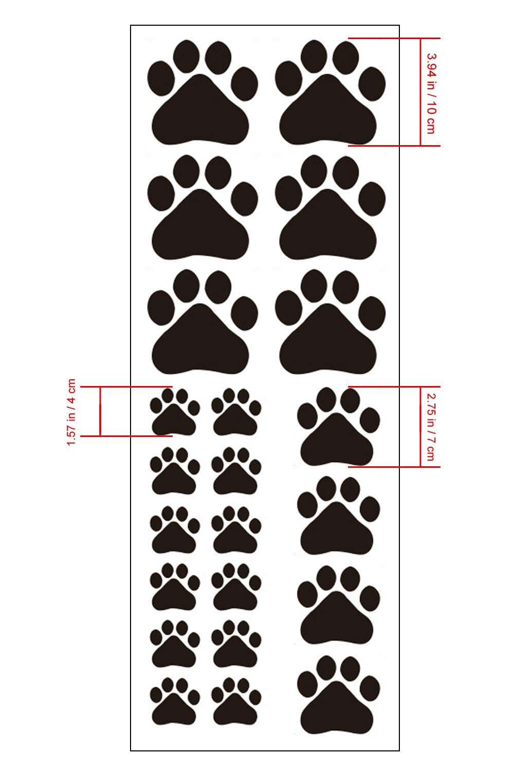 MLM Dog Paw Prints-Dog Pup Removable Vinyl Wall Sticker Decoration Décor for Children Nursery Room Home Décor Art Mural DIY