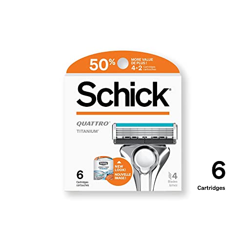 Schick Quattro Titanium Refills — Schick Quattro Refills, Men’s Razor Refills, 6 Count