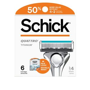 schick quattro titanium refills — schick quattro refills, men’s razor refills, 6 count