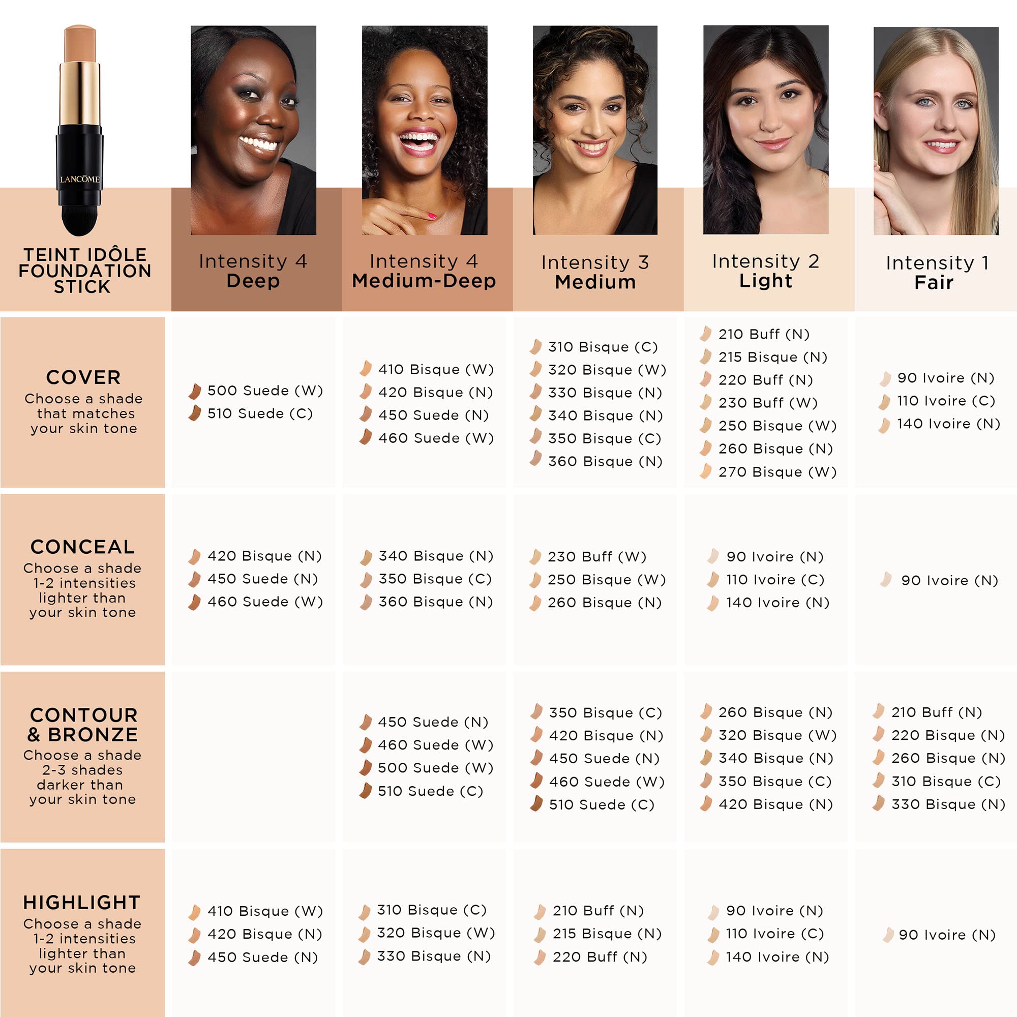 Lancôme Teint Idole Ultra Wear Foundation Stick - Full Coverage Foundation & Natural Matte Finish - Up To 24H Wear - 210 Buff Neutral