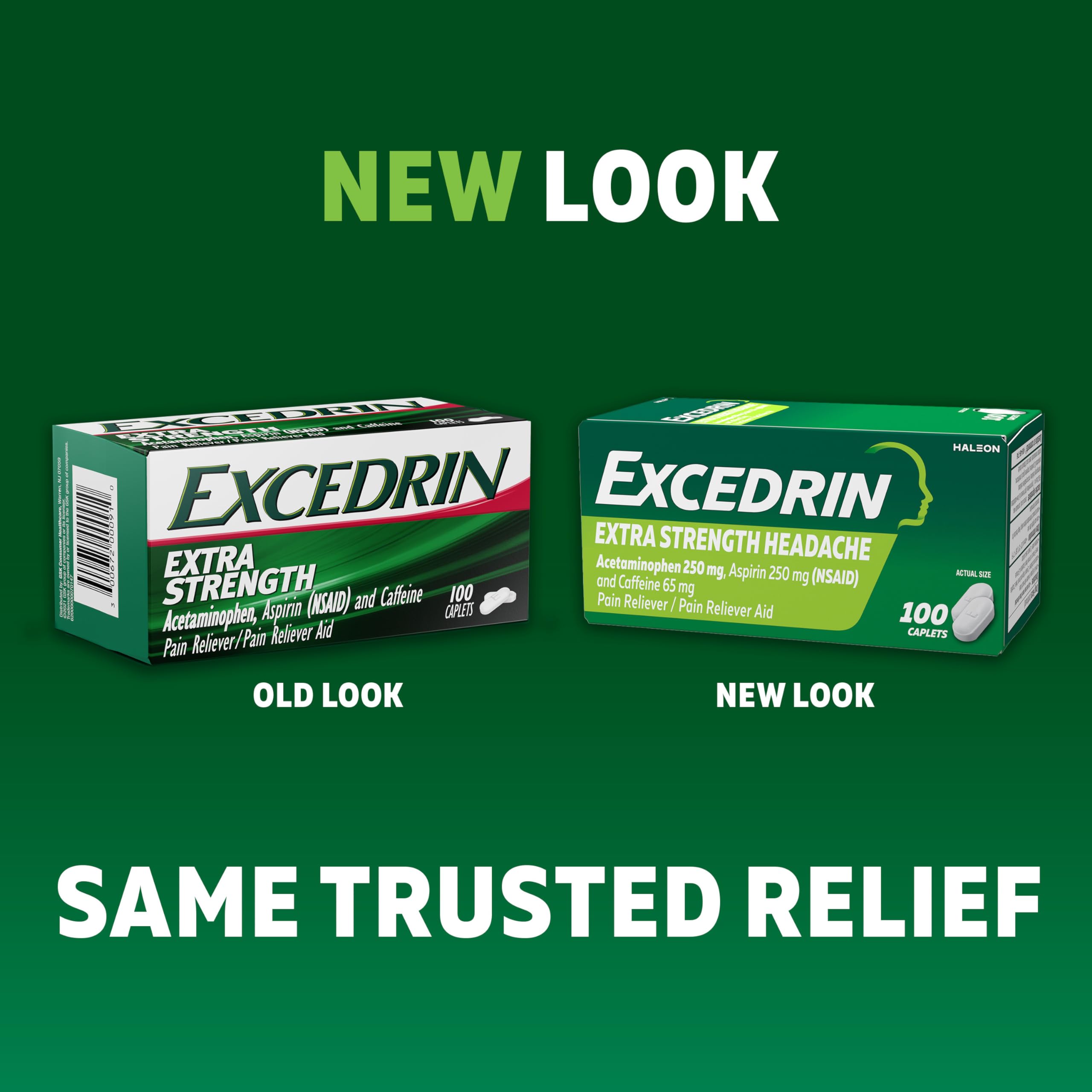 Excedrin Extra Strength Pain Relief Caplets – Headache Relief – 100 Count