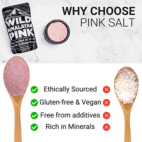 Wild Foods Organic Pink Himalayan Salt, Fine Ground Table and Cooking Salt, 16 oz | 100% Real, Pure, Unrefined Pink Salt | 80+ Minerals and Electrolytes, Small Batch, Ethically Sourced