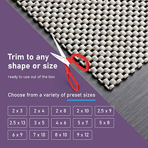 DoubleCheck Products Rug Gripper Non Slip Rug Pad Underlay Liner for Hardwood Floors Supper Grip Thick Padding Adds Cushion Prevents Sliding Size 2 X 4