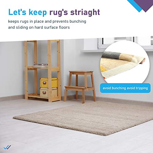 DoubleCheck Products Rug Gripper Non Slip Rug Pad Underlay Liner for Hardwood Floors Supper Grip Thick Padding Adds Cushion Prevents Sliding Size 2 X 4