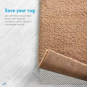 DoubleCheck Products Rug Gripper Non Slip Rug Pad Underlay Liner for Hardwood Floors Supper Grip Thick Padding Adds Cushion Prevents Sliding Size 2 X 4