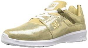 dc women's heathrow se shoes skateboarding, gold, 10.5 m us