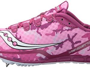 Saucony Women's Vendetta Track Shoe, Pink/White, 10.5 M US