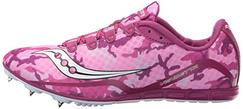 Saucony Women's Vendetta Track Shoe, Pink/White, 10.5 M US