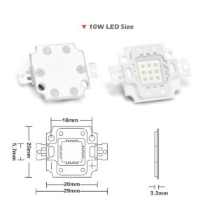 CHANZON High Power Led Chip 10W Purple Ultraviolet (UV 365nm / 900mA / DC 9V - 11V / 10 Watt) SMD COB Light Emitter Components Diode 10 W Ultra Violet Bulb Lamp Beads DIY Lighting