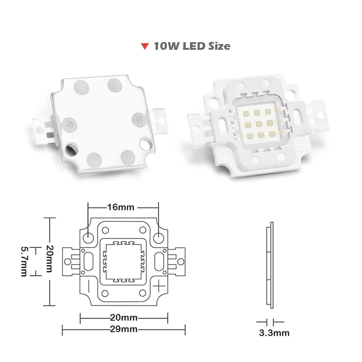 CHANZON High Power Led Chip 10W Purple Ultraviolet (UV 365nm / 900mA / DC 9V - 11V / 10 Watt) SMD COB Light Emitter Components Diode 10 W Ultra Violet Bulb Lamp Beads DIY Lighting