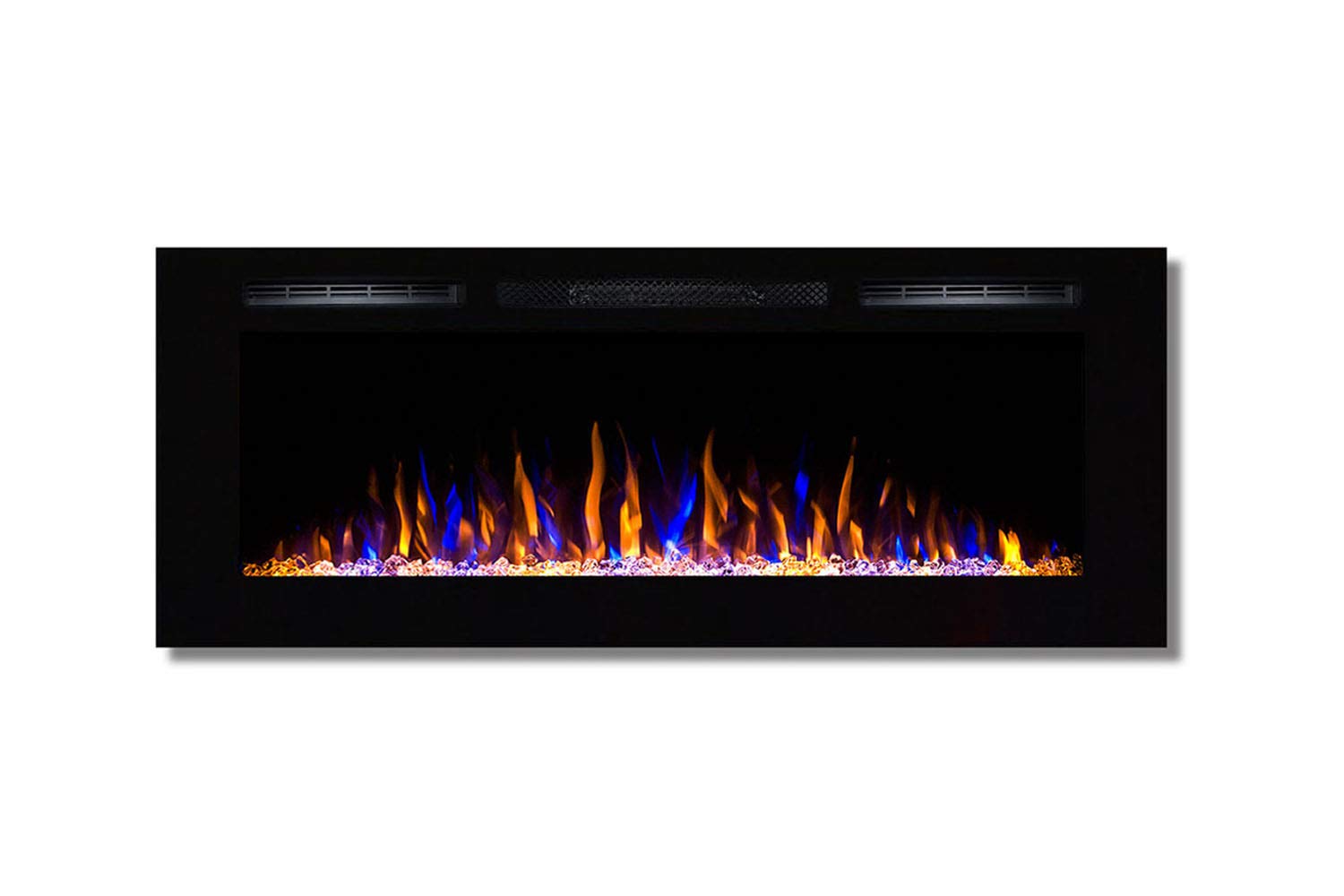 Moda Flame 50 Inch Cynergy Crystal Stone Built-in Wall Mounted Electric Fireplace