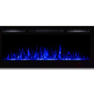 Moda Flame 50 Inch Cynergy Crystal Stone Built-in Wall Mounted Electric Fireplace