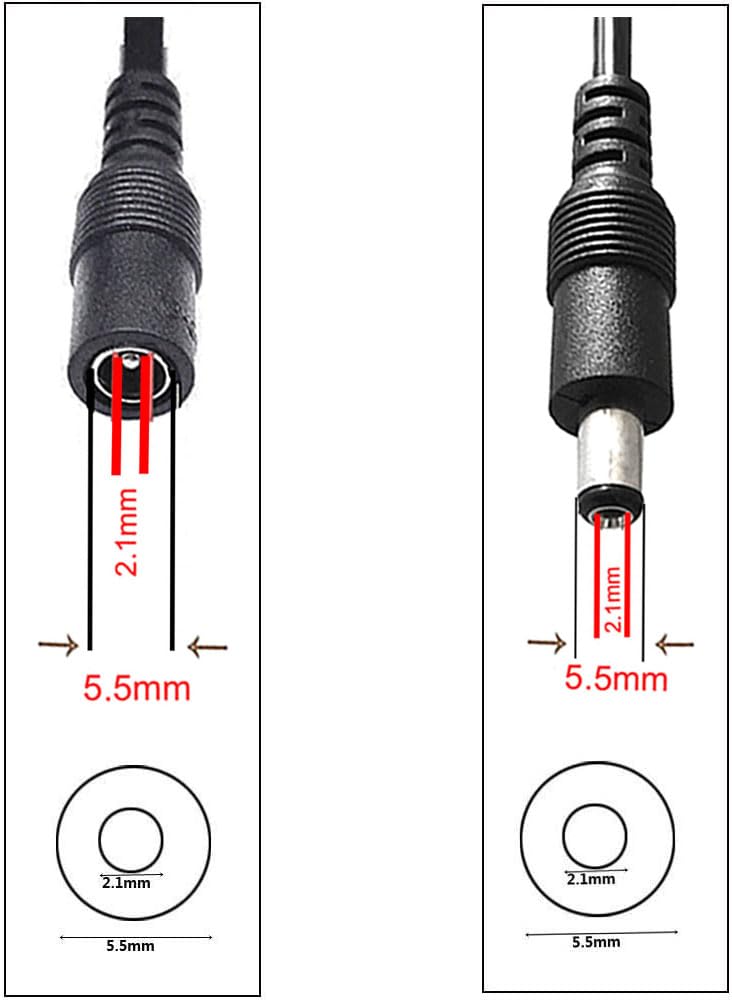 TronicsPros 2pcs DC 12V-24V 3A LED Strip Dimmer Switch LED Tape Dimmer Controller PWM Rotary Dimmer 5.5mm x 2.1mm DC Jack for SMD 5050 3528 2835 5630 LED Ribbon LED String Light, Black