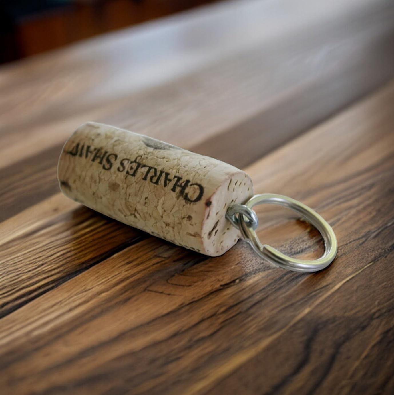 Wine Cork Floating Key Chain, single wine cork keychain- wine-KC (single keychain)