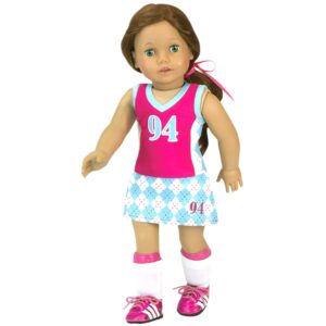 Sophia's Doll Sports Uniform, 3 Piece Sports Outfit for 18 Inch Dolls | Shirt, Shorts, Skirt | Gift Bag Included