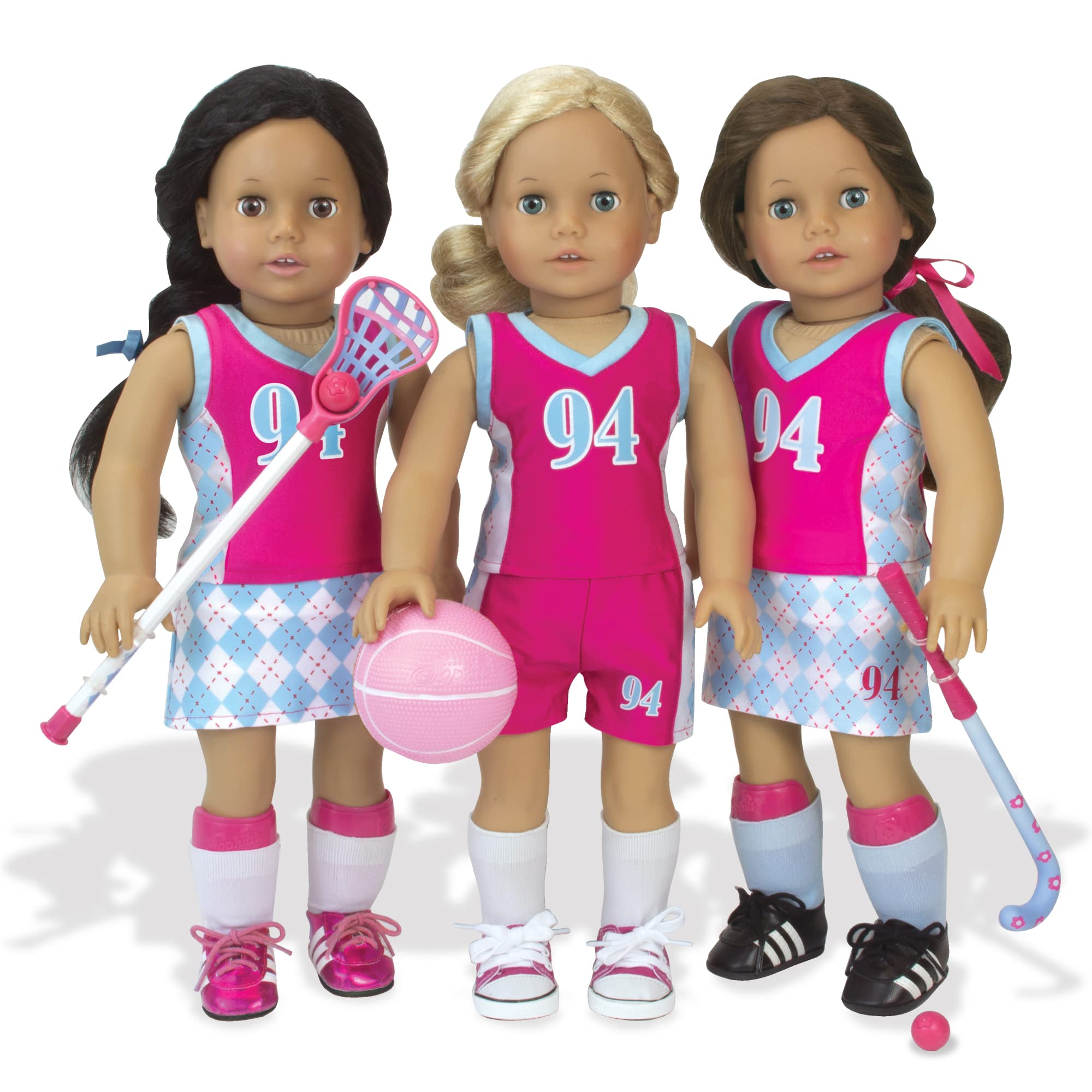 Sophia's Doll Sports Uniform, 3 Piece Sports Outfit for 18 Inch Dolls | Shirt, Shorts, Skirt | Gift Bag Included