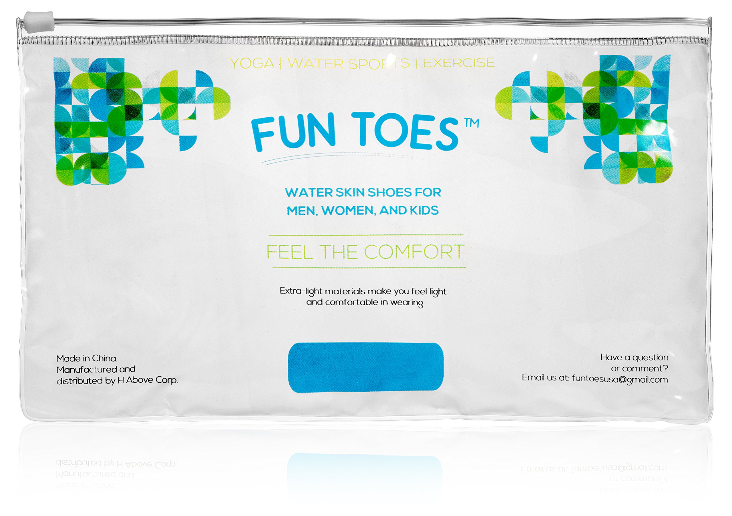 FUN TOES Skin Water Shoes (Large Women 6.5-8, Men 5.5-7, Green)