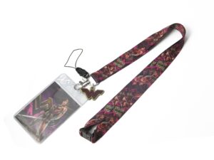 dc comics wonder woman lanyard with dangle action figure