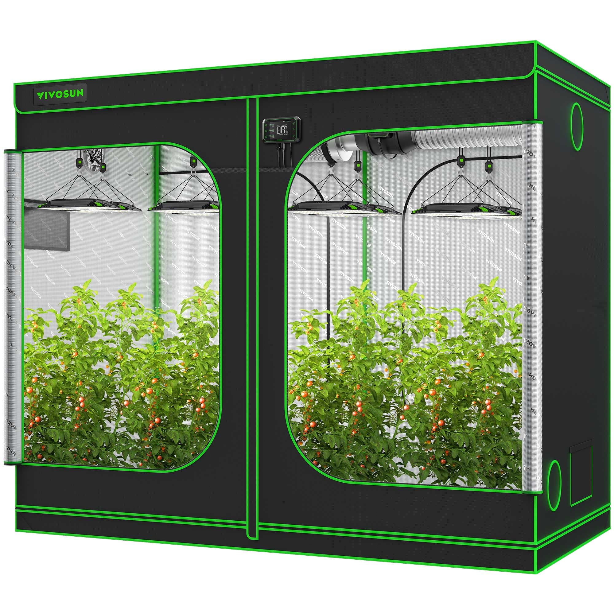 VIVOSUN S848 4x8 Grow Tent, 96"x48"x80" High Reflective Mylar with Observation Window and Floor Tray for Hydroponics Indoor Plant for VS4000/VSF4300