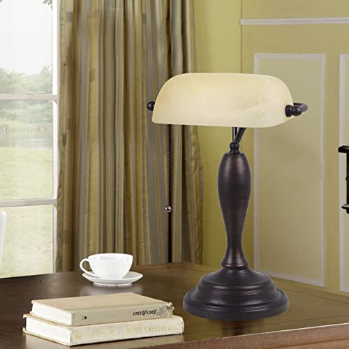 Catalina Lighting Traditional Desk Lamp, Classic Bronze, Smart Home Capable for Home Office, Dorm, Apartment, Corded with Adjustable Lighting