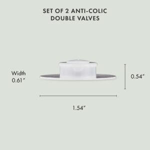 Natursutten Baby Bottle Anti-Colic Double Valve for Anti-Colic Bottles & Natural Rubber Bottle Nipples - Colic & Gas Preventing Bottles Parts - 2 Pack