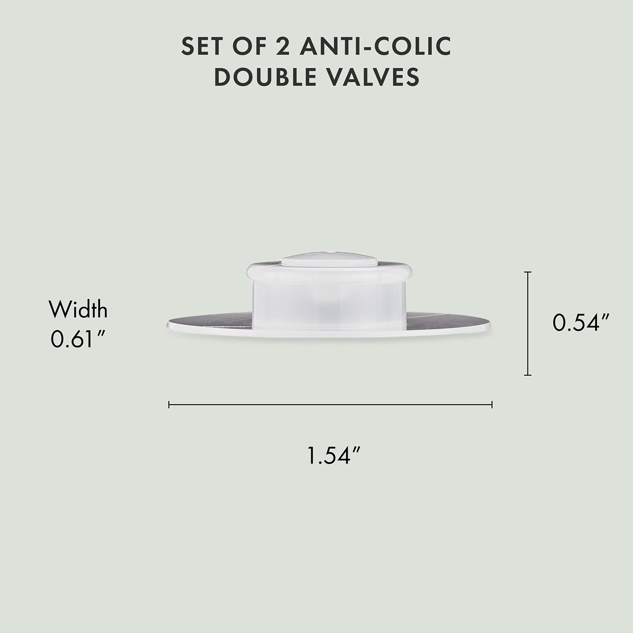 Natursutten Baby Bottle Anti-Colic Double Valve for Anti-Colic Bottles & Natural Rubber Bottle Nipples - Colic & Gas Preventing Bottles Parts - 2 Pack