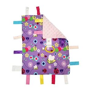 the learning lovey lovey sensory tag toy garden flowers butterflies blanket