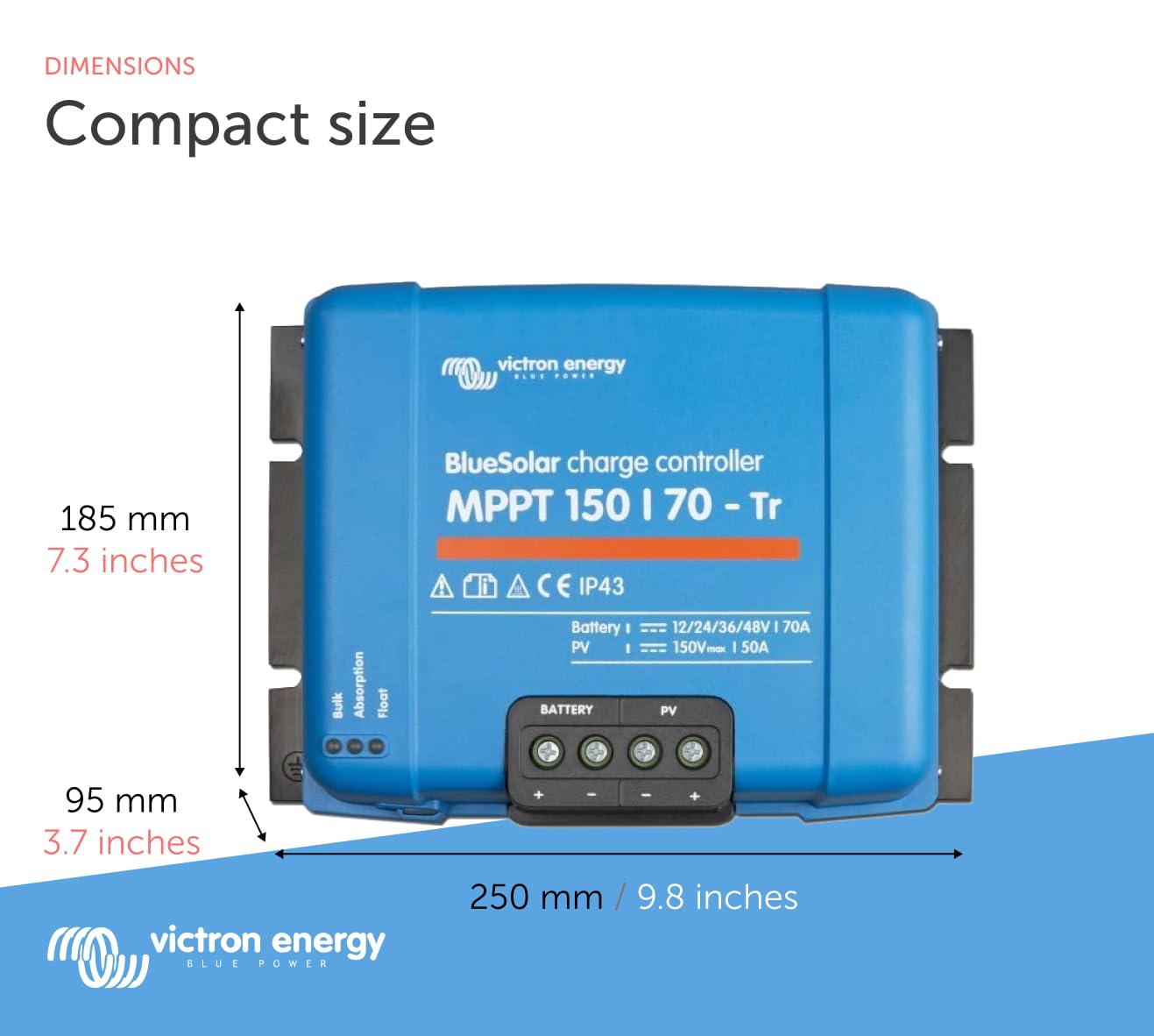 Victron Energy BlueSolar MPPT TR 150V 70 amp 12/24/36/48-Volt Solar Charge Controller