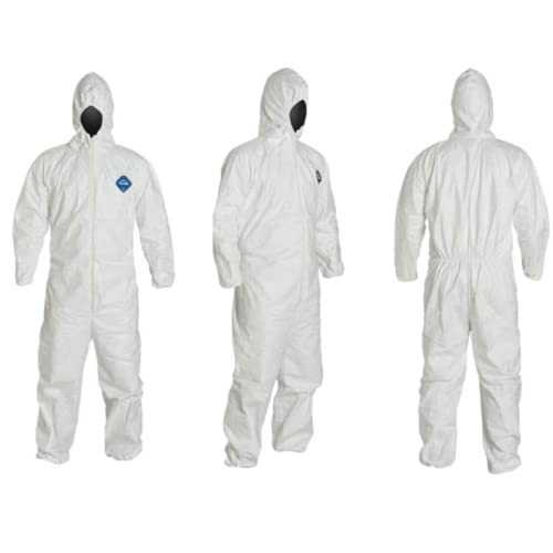 DuPont Tyvek Disposable Coveralls With Hood - TYVEK COVERALL WITH HOOD - X-LARGE, White