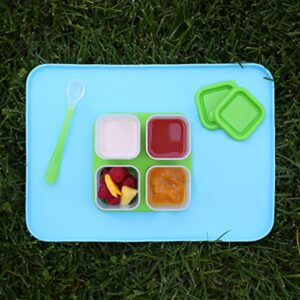 green sprouts Fresh Baby Food Unbreakable Cubes (4oz/4pk) | Store, carry, & serve homemade baby food | Lid provides leak-proof seal, Made from safer plastic, Embossed with measurements