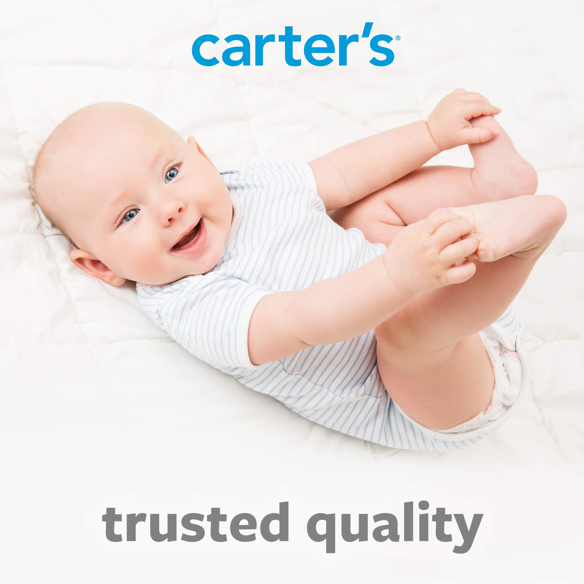 Carters Waterproof Fitted Crib Mattress Pad and Toddler Crib Mattress Protector - Baby Crib Mattress Cover - Protective Sheet for Boys and Girls Bedding Sets White