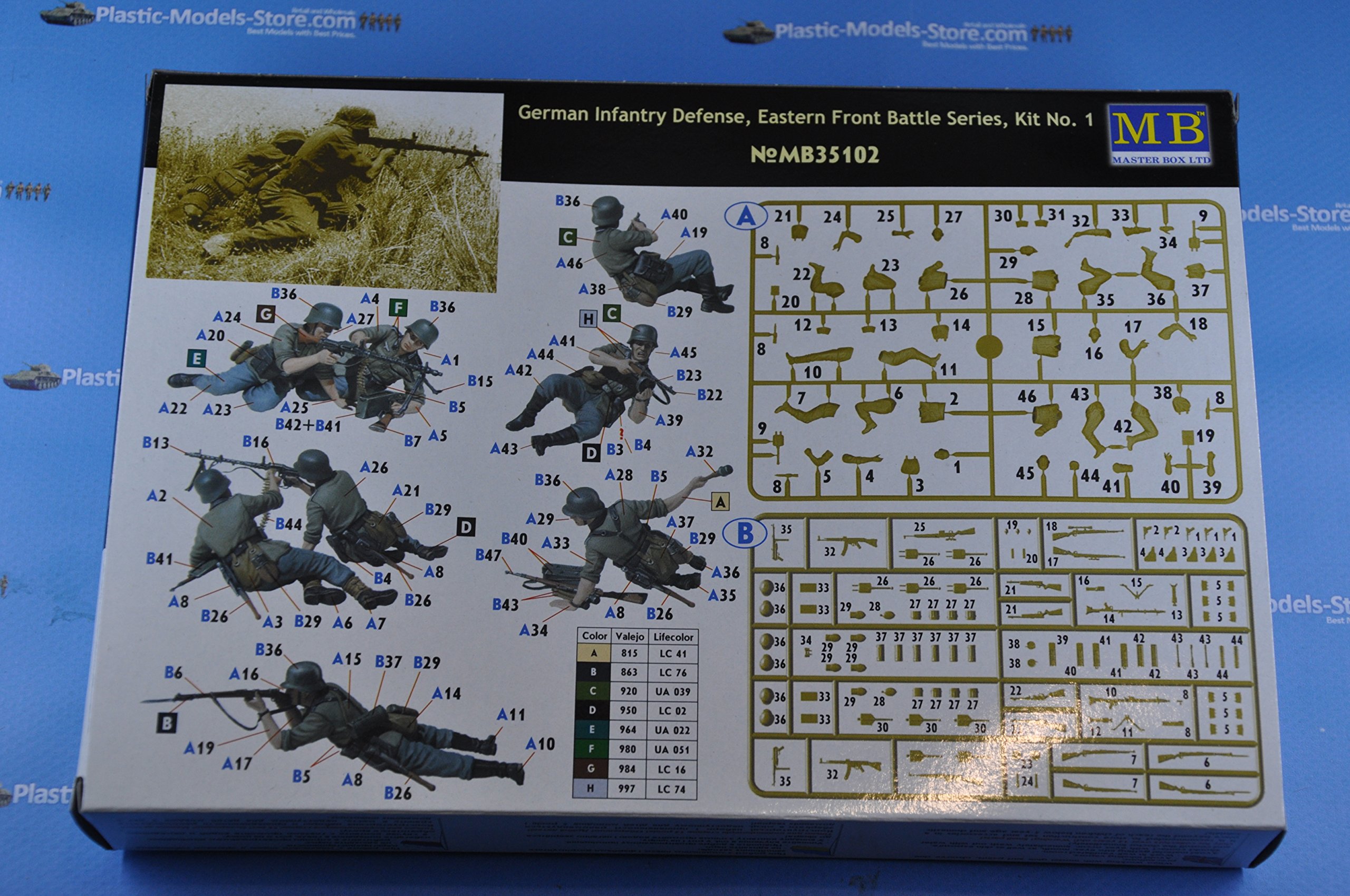 GERMAN INFANTRY, EASTERN FRONT BATTLE SERIES 5 FIGURES 1/35 MASTER BOX 35102