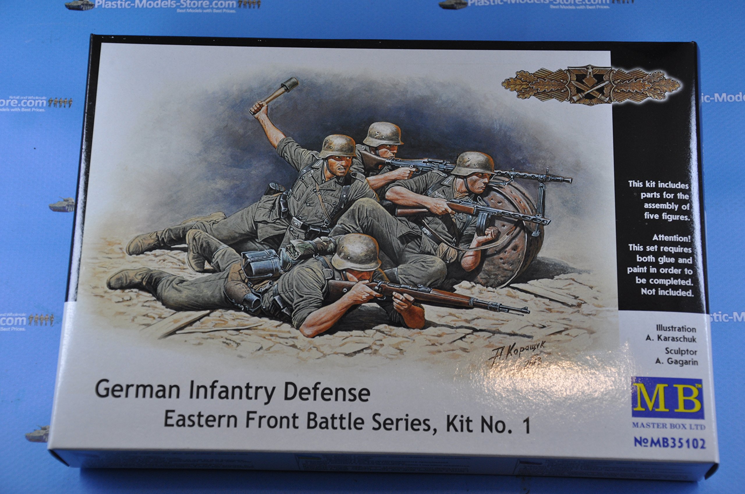 GERMAN INFANTRY, EASTERN FRONT BATTLE SERIES 5 FIGURES 1/35 MASTER BOX 35102