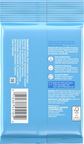 Neutrogena Make-Up Remover Cleansing Towelettes, 7 Count, Packaging May Vary