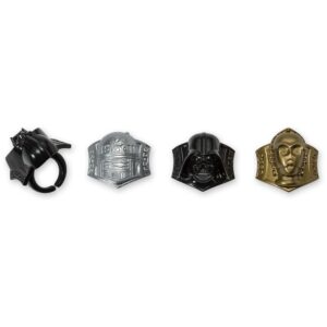 decopac star wars darth vader, r2-d2, c-3po cupcake rings (24 count)