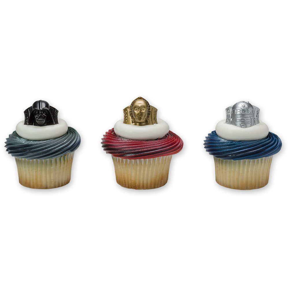 DecoPac Star Wars Darth Vader, R2-D2, C-3PO Cupcake Rings (24 Count)