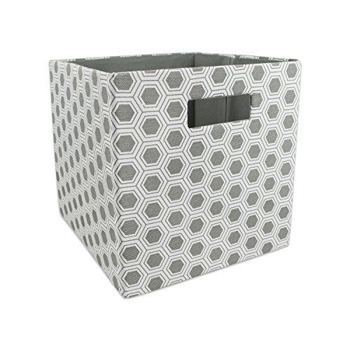 DII Collapsible Polyester Storage Cube, Honeycomb, Gray, Small