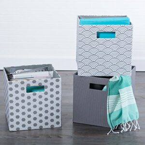 DII Collapsible Polyester Storage Cube, Honeycomb, Gray, Small