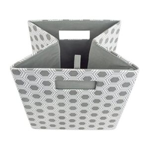 DII Collapsible Polyester Storage Cube, Honeycomb, Gray, Small