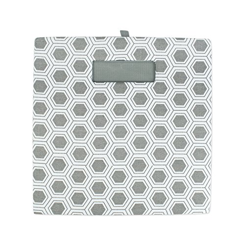 DII Collapsible Polyester Storage Cube, Honeycomb, Gray, Small