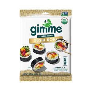 gimme organic roasted seaweed - restaurant-style sushi nori sheets - 0.81 ounce