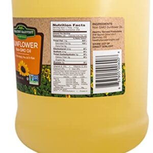 Healthy Harvest Non-GMO Sunflower Oil - Healthy Cooking Oil for Cooking, Baking, Frying & More - Naturally Processed to Retain Natural Antioxidants (One Gallon)