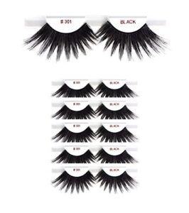 6packs eyelashes - #301 christina 100% human hair fake eyelashes