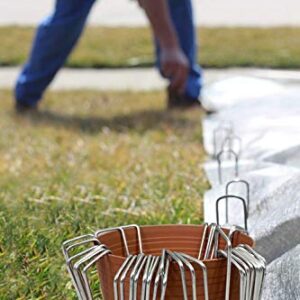 Ashman 200 Pack Galvanized Garden Stakes Landscape Staples and Fence Stake Sod Staples - Heavy Duty & Anti Rust Zinc Coated.