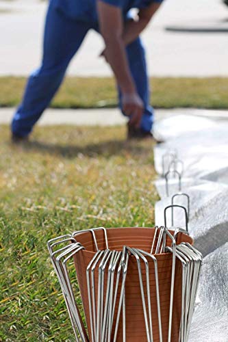 Ashman 200 Pack Galvanized Garden Stakes Landscape Staples and Fence Stake Sod Staples - Heavy Duty & Anti Rust Zinc Coated.