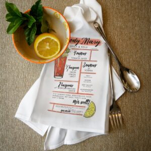 Lantern Press Bloody Mary, Cocktail Recipe (100% Cotton Tea Towel, Decorative Hand Towel, Kitchen and Home)