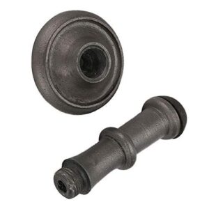 Set of 2 Antique Brass Door Stops - 2-7/8" Heavy Duty Door Stop - Rigid Door Stopper with Low Mounted Black Rubber Bumper Tips, Protect Wall & Door for Kitchen, Bedroom, Office, Easy Installation