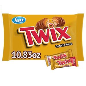 twix fun size caramel cookie chocolate candy bars - 10.83 oz bulk candy bag