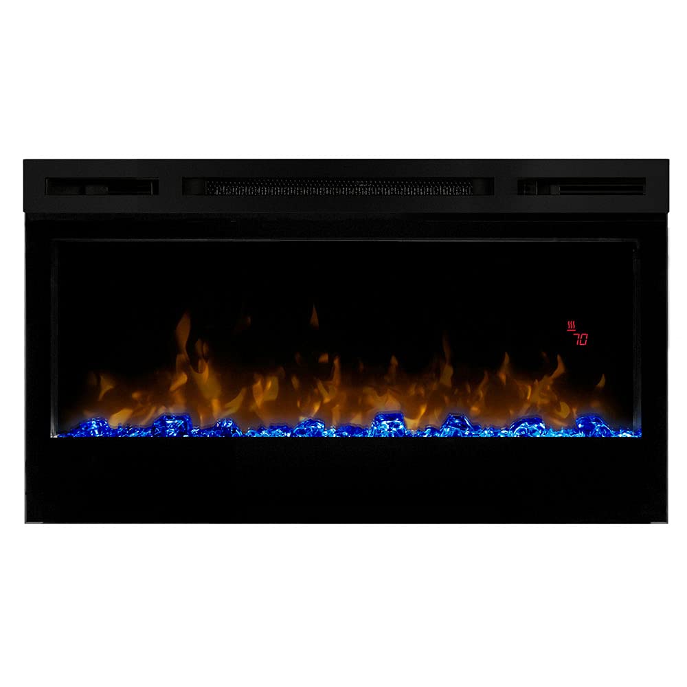 Dimplex Prism 34 inch Wall Mount Electric Fireplace with Driftwood Log Set - Black, BLF3451 & LF34DWS-KIT